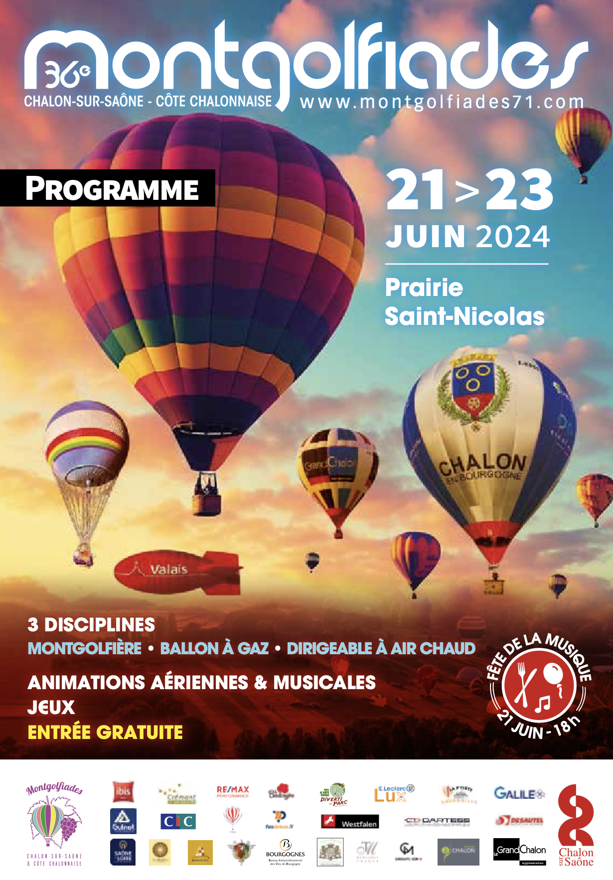 Du 21 au 23 juin, les Montgolfiades de Chalon reviennent... - info ...