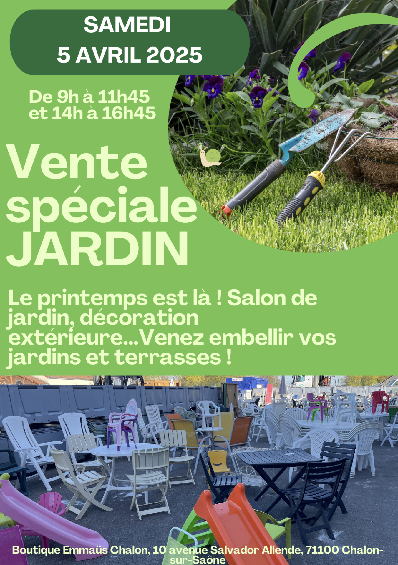 EMMAUS CHALON - Vente spéciale jardin samedi - info-chalon.com - Toute ...