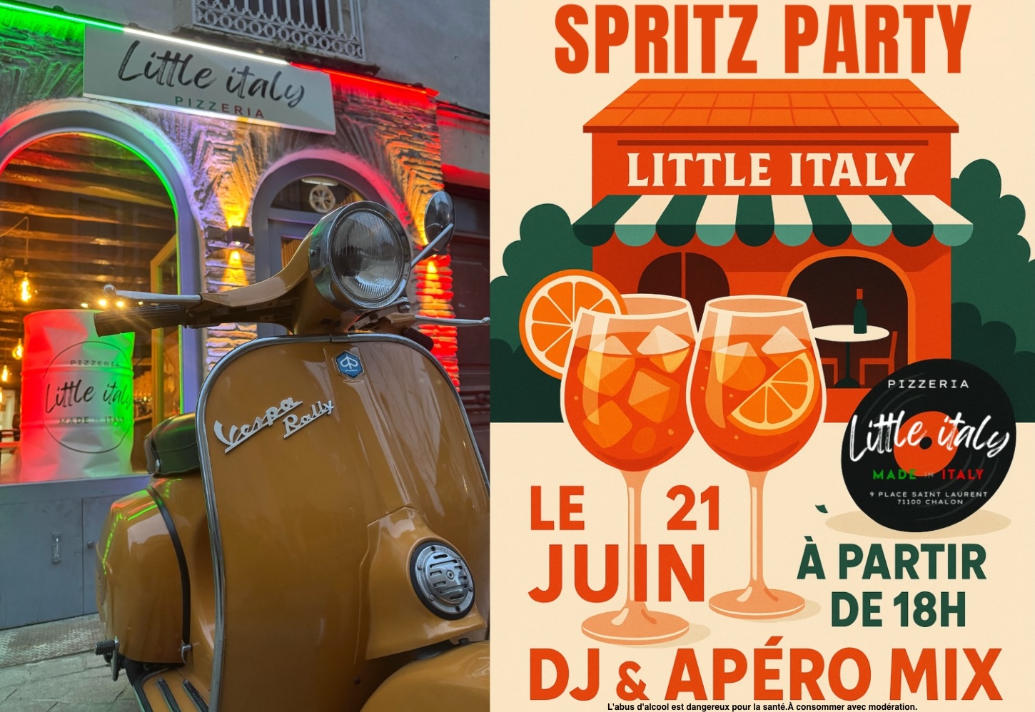 Soirée Aperol à gogo le 21 juin chez Little Italy 9 place St-Laurent à ...